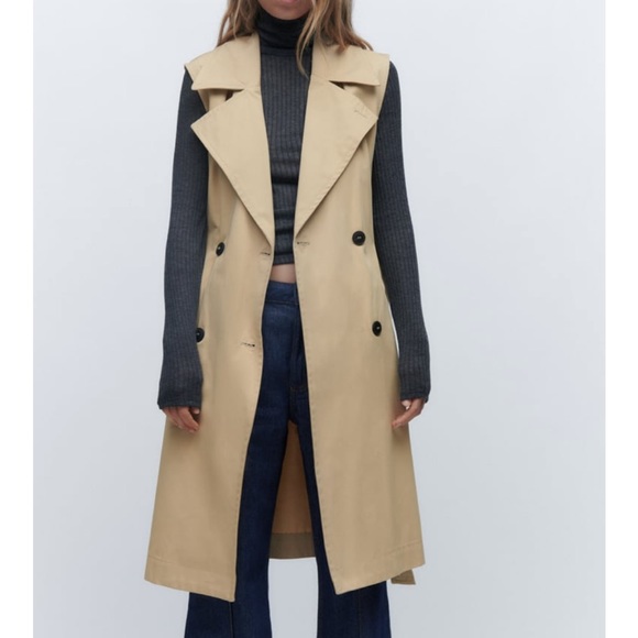 Zara | Jackets & Coats | Belted Trench Vest | Poshmark